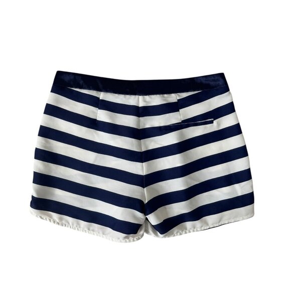 Zara | Shorts | Zara Satin Striped Shorts Navy White Nautical Style ...